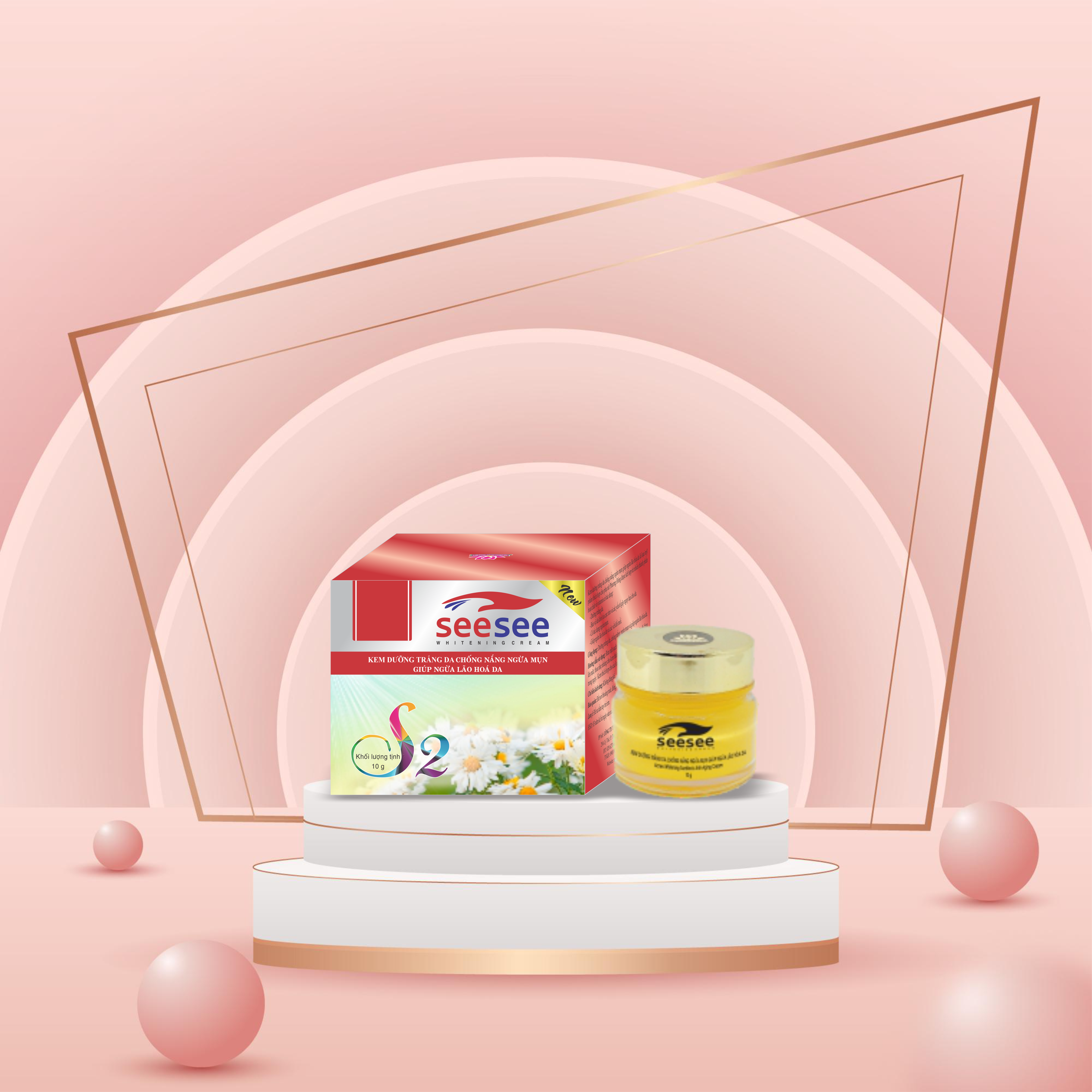 SEESEE Kem dưỡng trắng da chống nắng ngừa mụn giúp ngừa LHD 10 g. hủ ...
