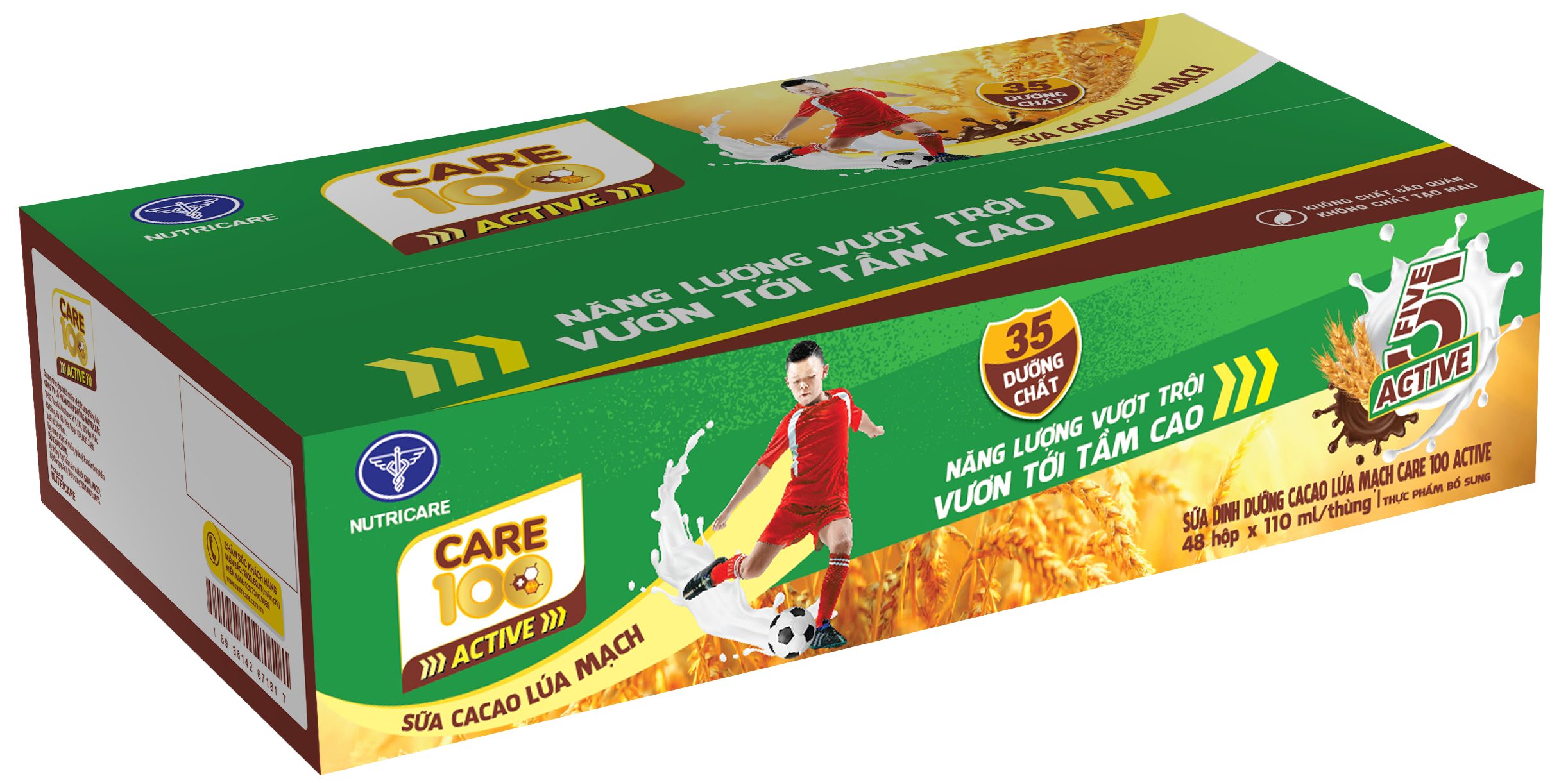 Sản phẩm dinh dưỡng sữa cacao lúa mạch Care 100 Active 110ml (thùng ...