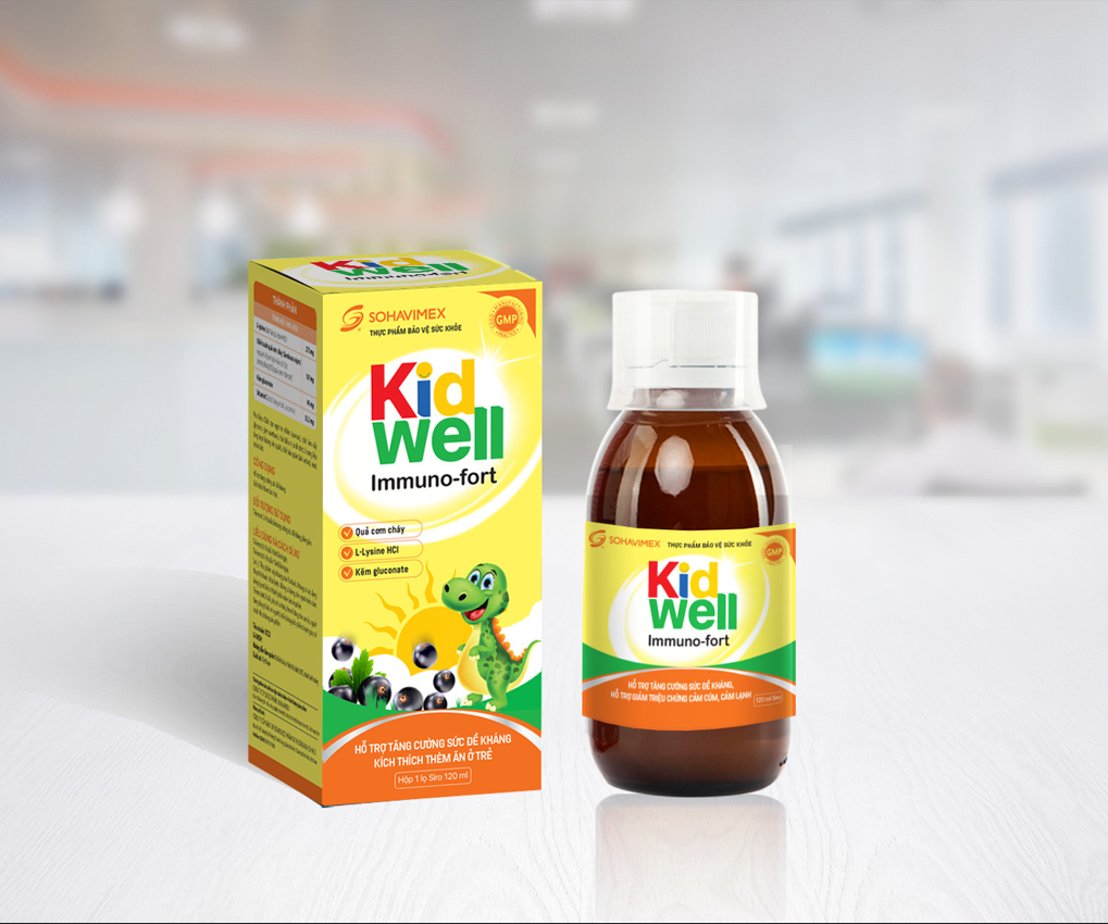 Thực phẩm bảo vệ sức khoẻ KID WELL Immuno-fort, Hộp 1 lọ siro 120 ml ...