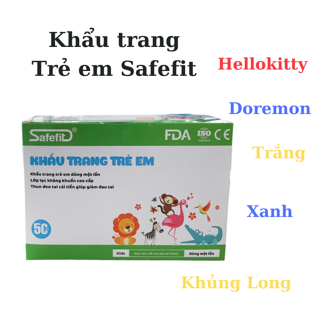 8936114441458 - Khẩu trang y tế Safefit trẻ em hộp 50 cái