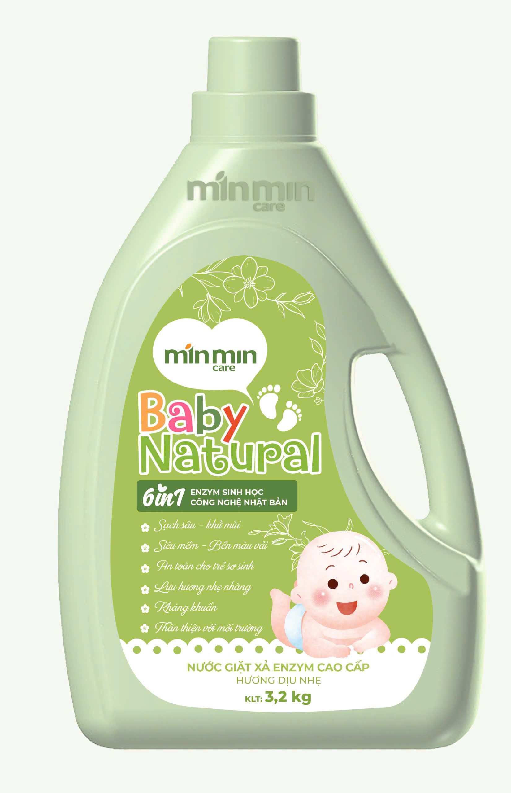 Nước giặt xả enzym cao cấp Baby Natural Min Min Care - Hương Dịu Nhẹ ...
