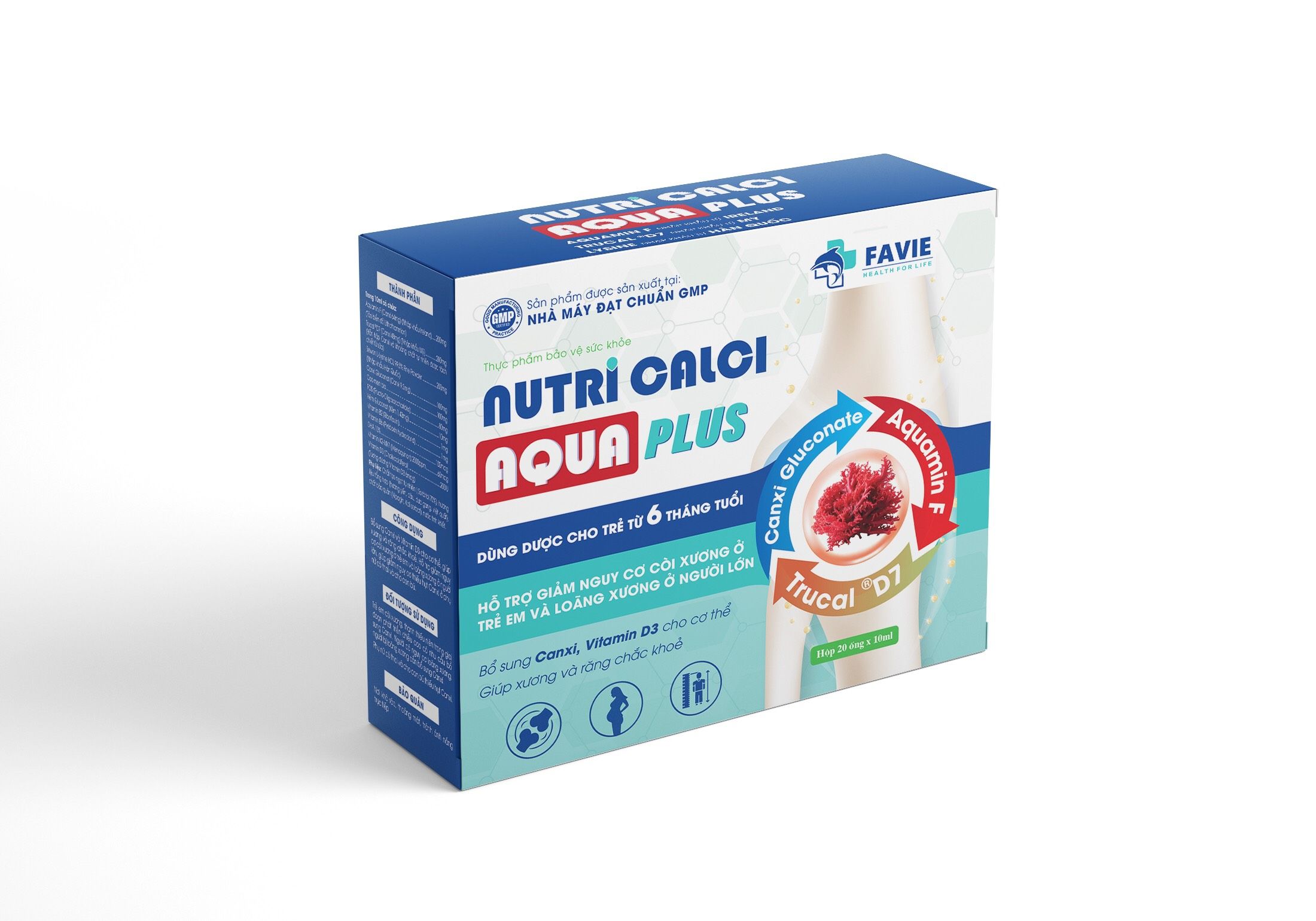 Nutri Calci Aqua Plus: hộp 4 vỉ x 5 ống | iCheck.vn